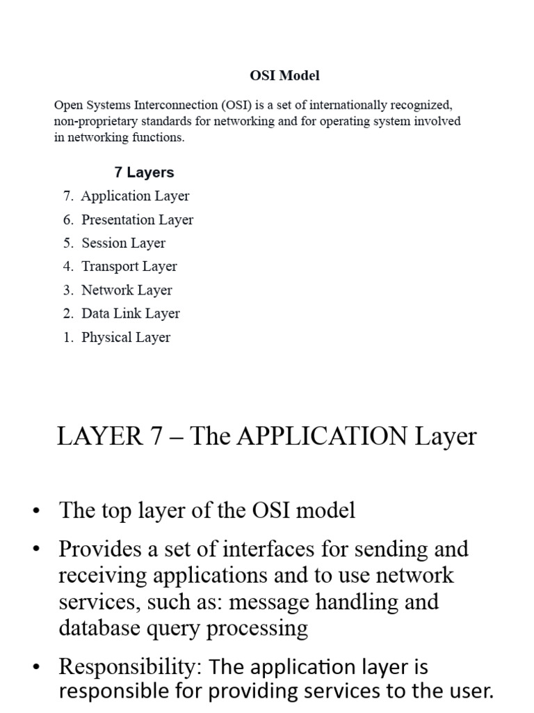 OSI Lecture | PDF | Internet Protocol Suite | Osi Model