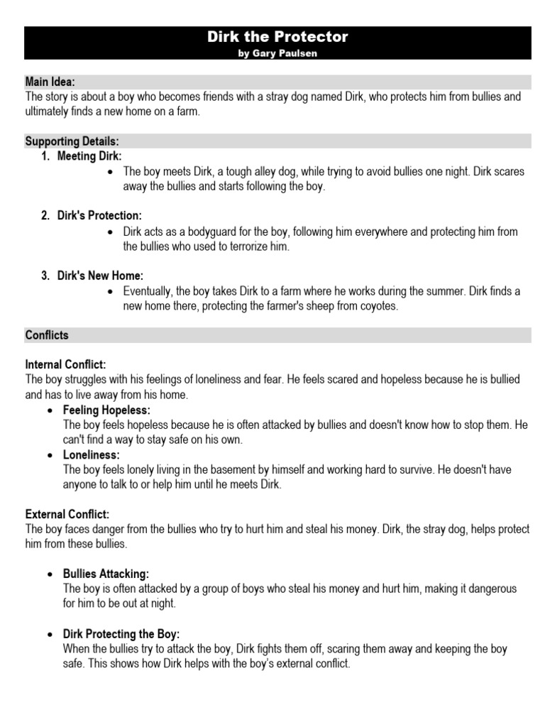 Dirk The Protector by Gary Paulsen | PDF | Dogs | Pet