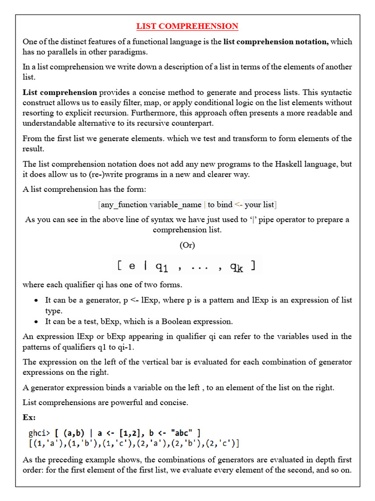 List_Comprehension | PDF | Theoretical Computer Science | Applied Mathematics