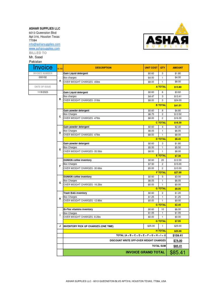 Saad Invoice 1 | PDF