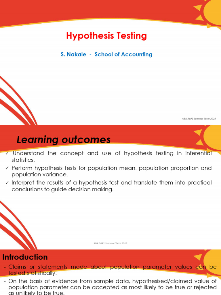 Unit 3 Hypothesis Testing Pdf Statistical Hypothesis Testing