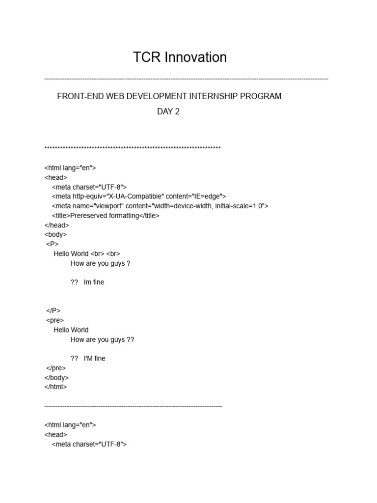 TCR Innovation - HTML Code | PDF | Html | Software Development