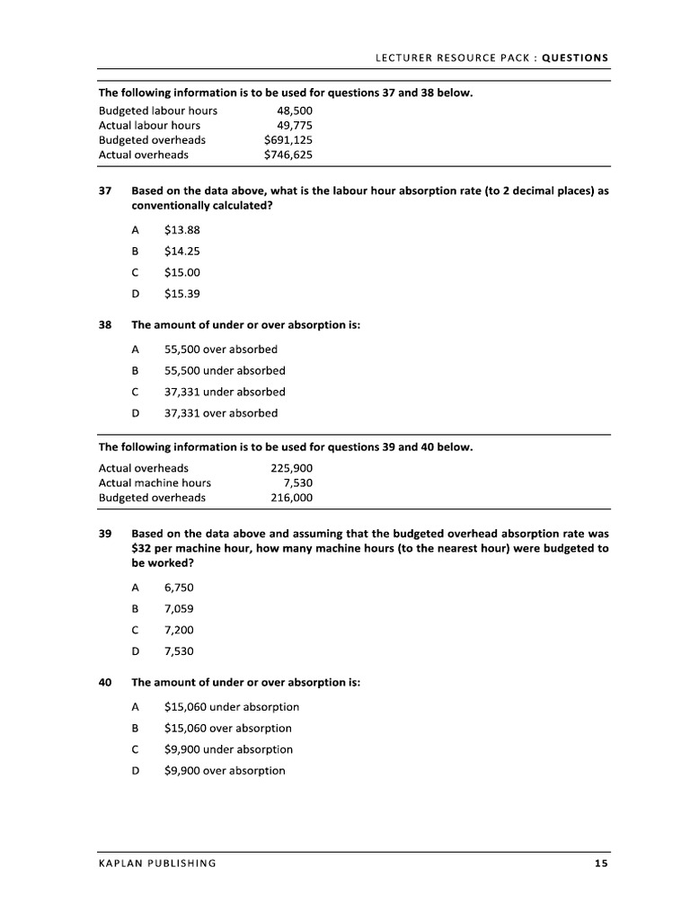 Overhead Analysis | PDF