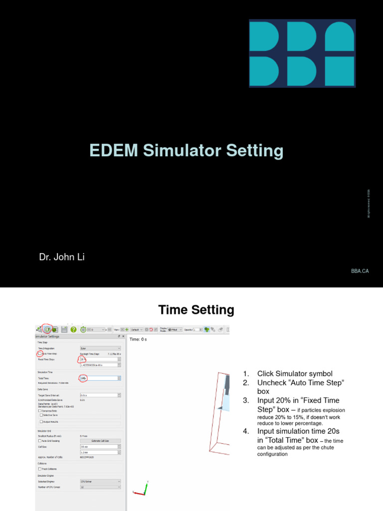 EDEM Step by Step Instruction - Simulator Setting | PDF