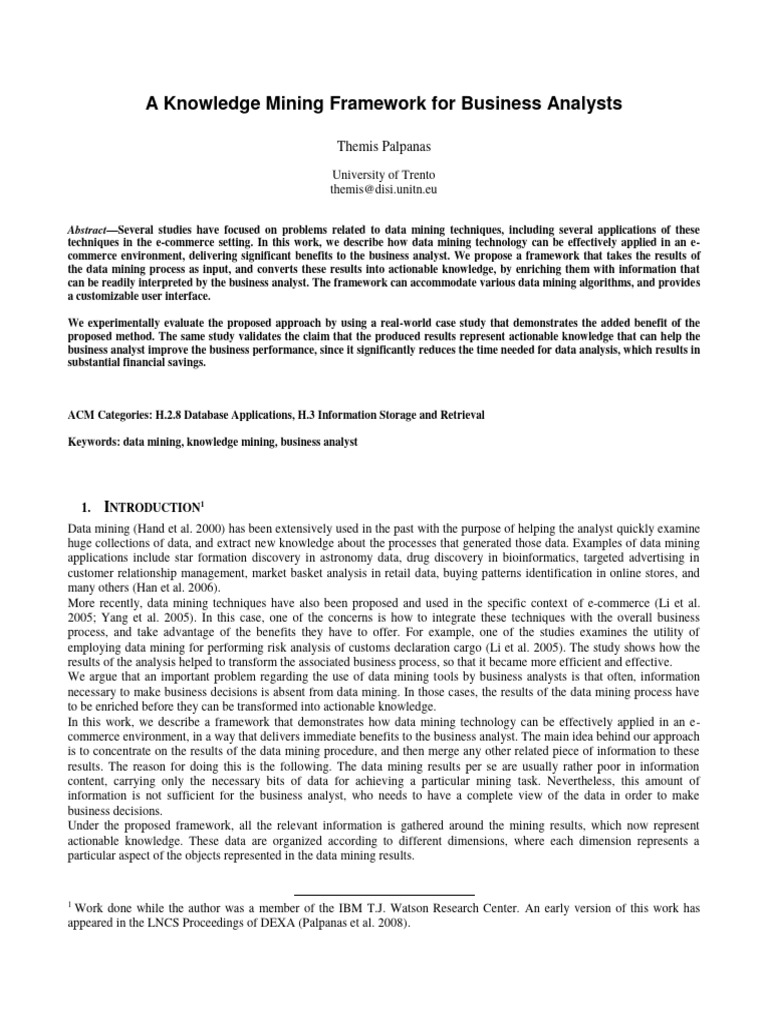 Mining Knowledge of Business Analyst | PDF | Data Mining | Information