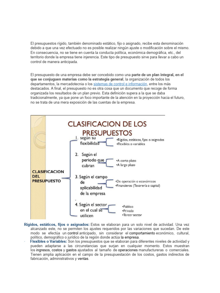 Clasificacion de Los Presupuestos | PDF | Presupuesto | Business