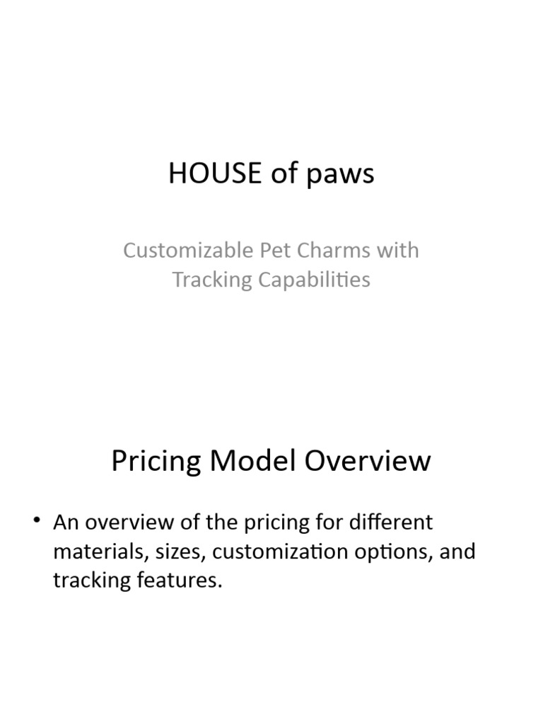 HOUSE of Paws Pricing Model With Images | PDF | Home & Garden