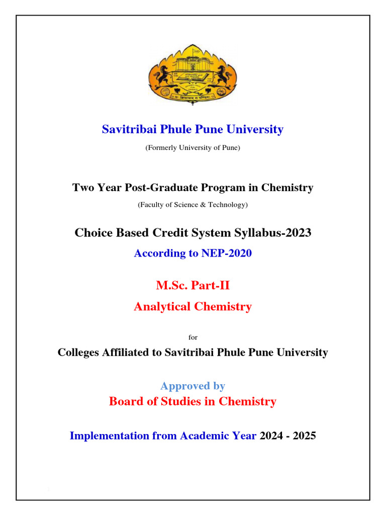 M.Sc. Analytical Chemistry Syllabus 2025 | PDF | Chromatography | Gas ...