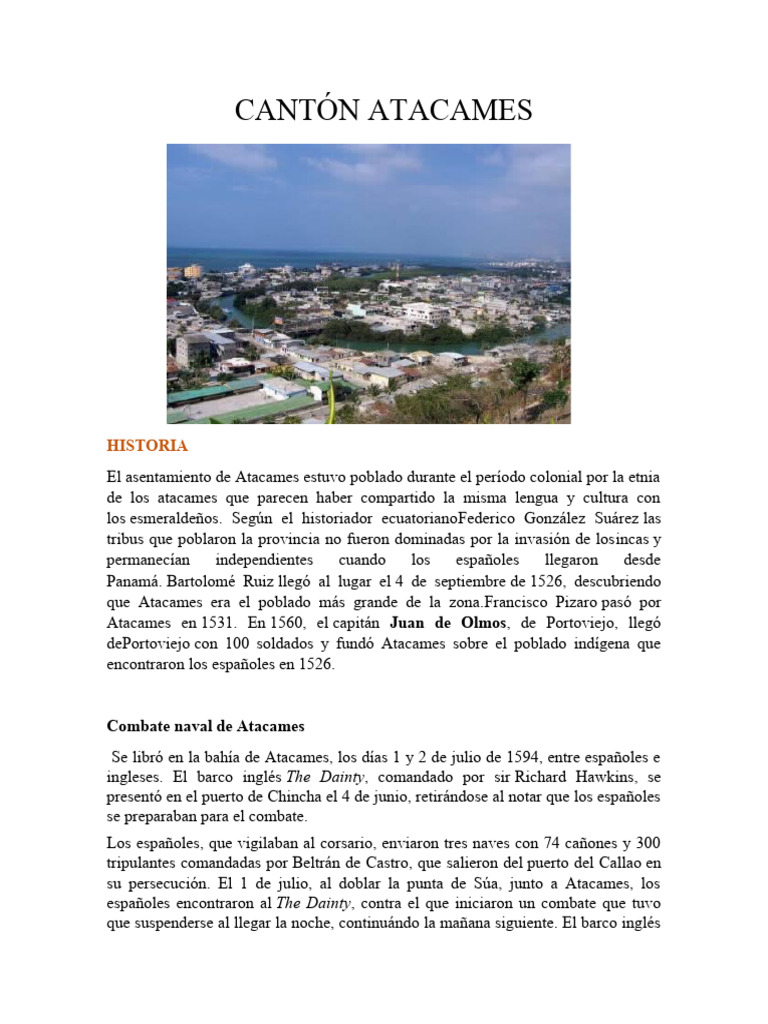 Cantonizacion de Atacames - Completo | PDF | Viajes y turismo