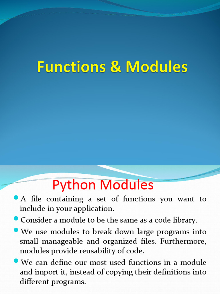 Share 3-Functions - and - Modules | PDF | Parameter (Computer ...
