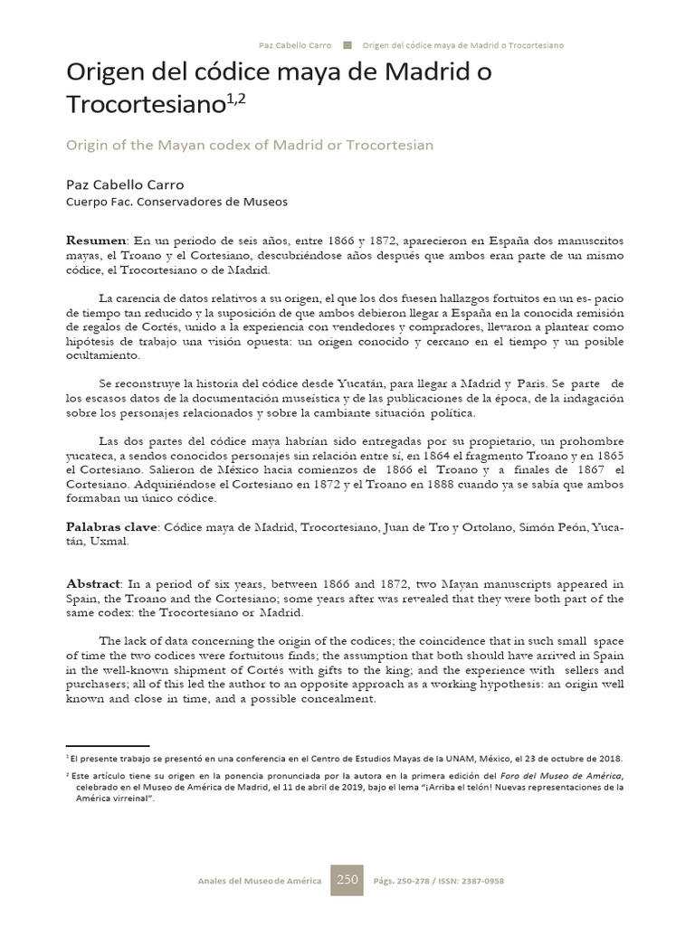 Origen del Códice Maya Trocortesiano | PDF | Civilización maya | México