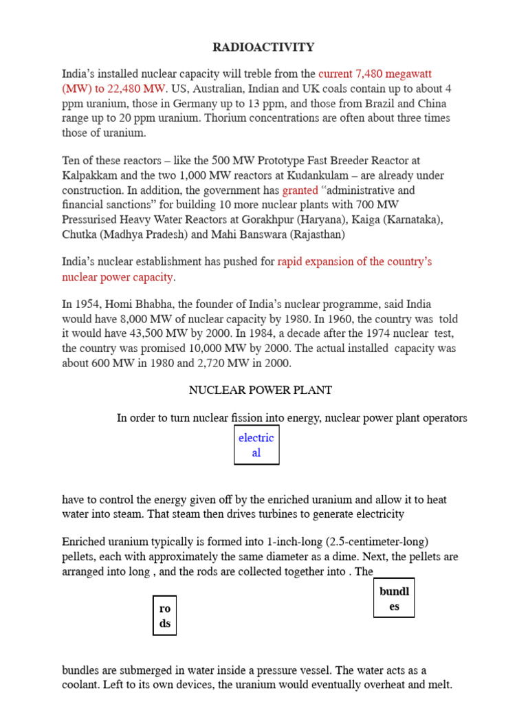 Radioactivity Project | PDF | Nuclear Reactor | Nuclear Power