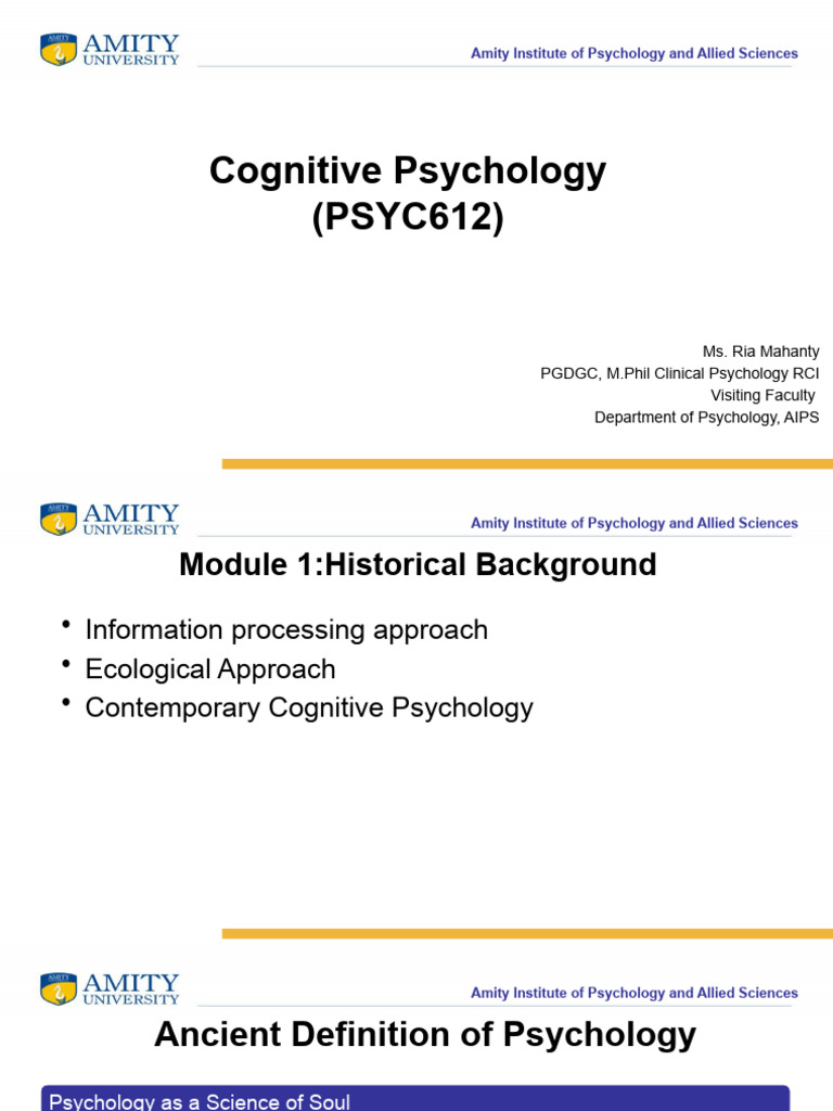 Module - 1 Historical Background | PDF | Psychology | Cognition