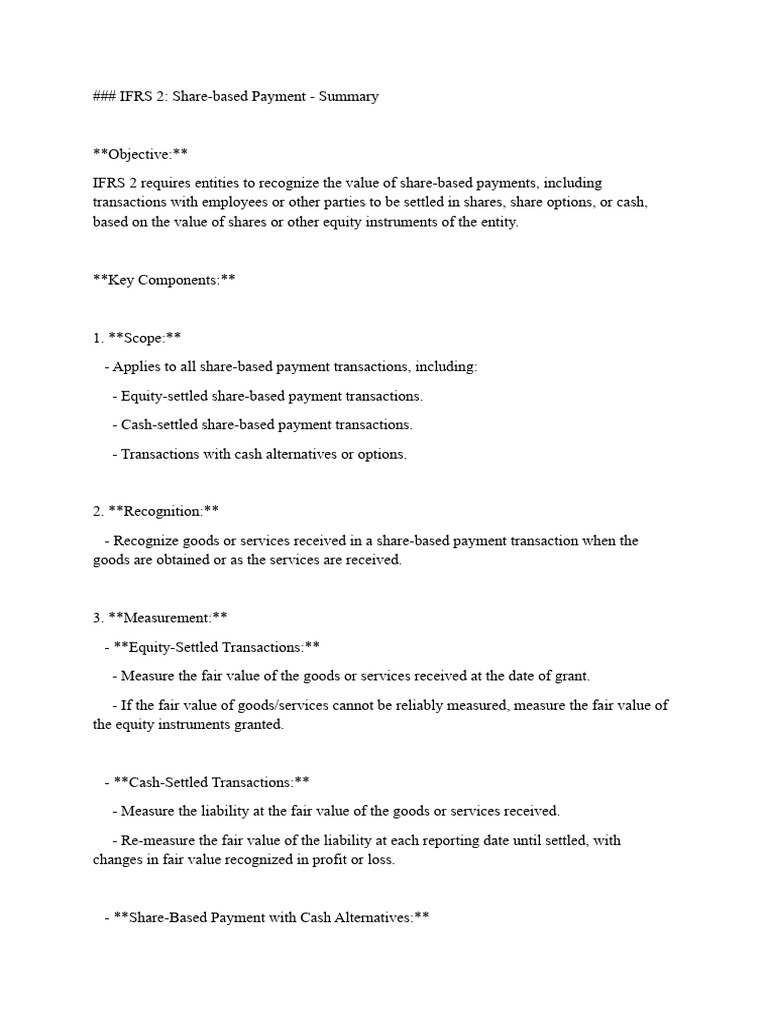 Ifrs 2 | PDF | Fair Value | Equity (Finance)