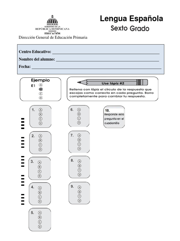 HOJA DE RESPUESTA-EVAL-SEG-6TO._LE | PDF