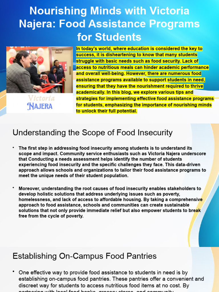 Nourishing Minds With Victoria Najera Food Assistance Programs For Students | PDF | Food ...