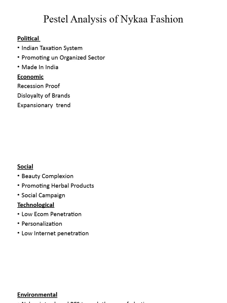 Pestel Analysis of Nykaa Fashion | PDF