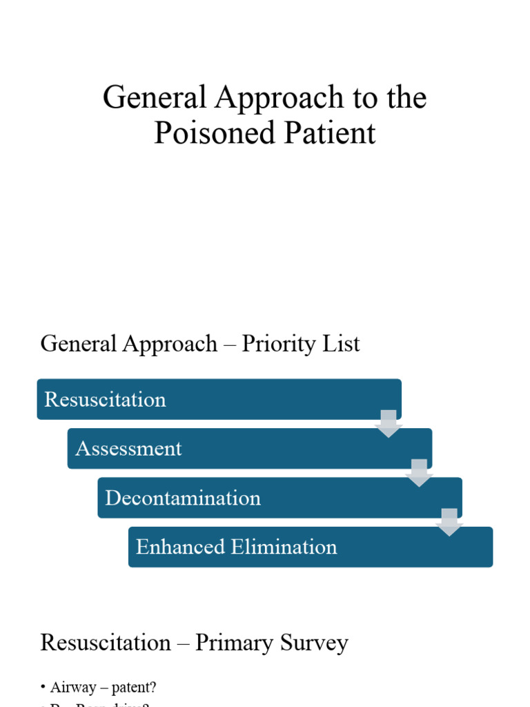General Approach To The Poisoned Patient | PDF | Drugs | Clinical Medicine