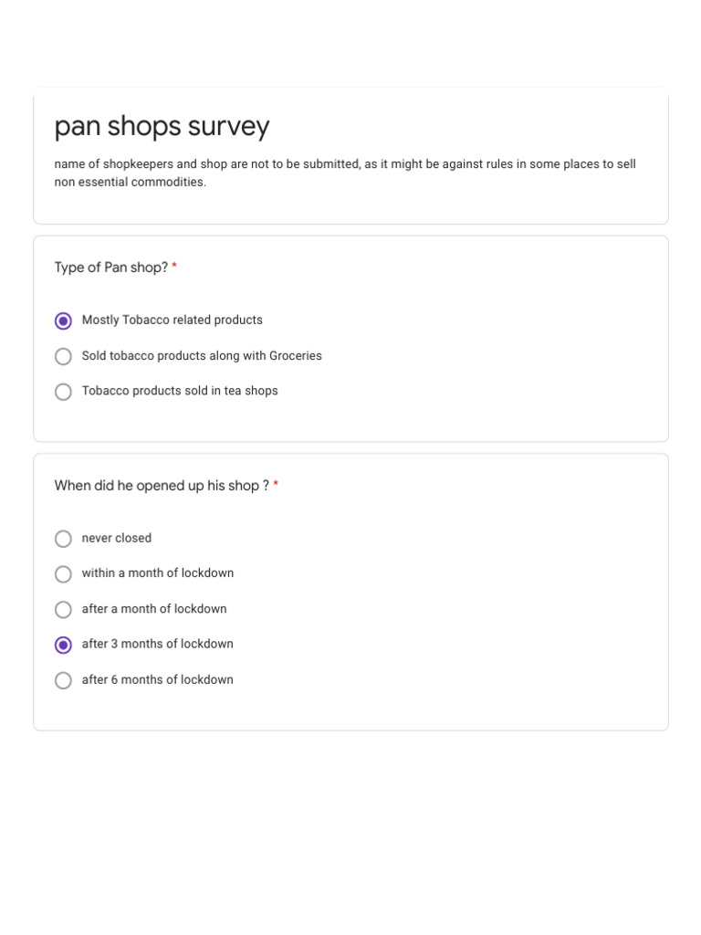 Pan Shops Survey | PDF | Grocery Store | Sales