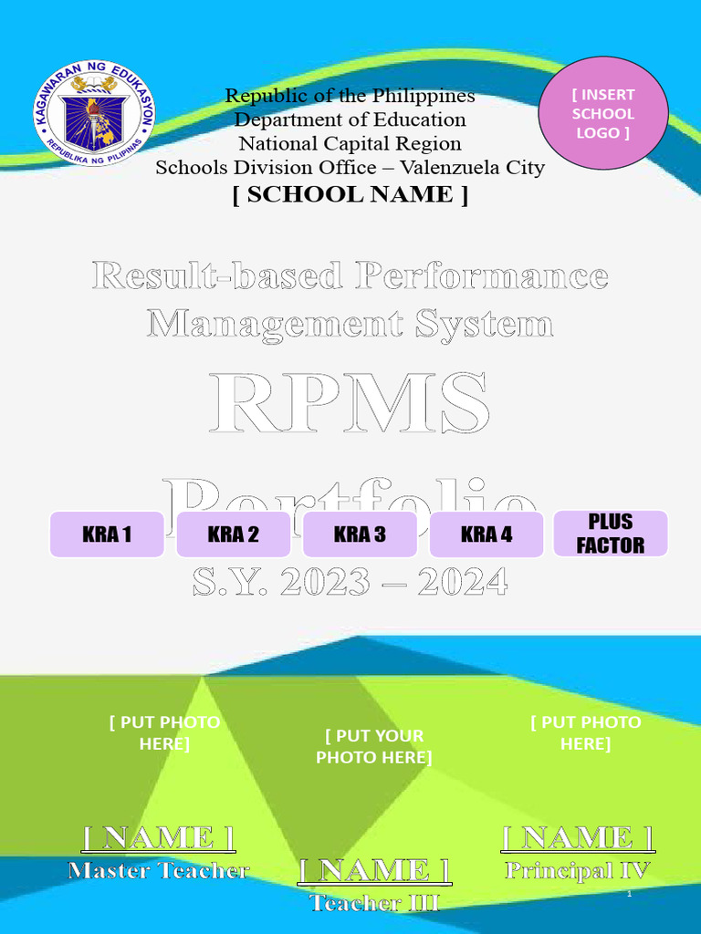 RPMS Portfolio Template Design 1 S.Y 2023 2024 Teacher Marissa Legaspi ...