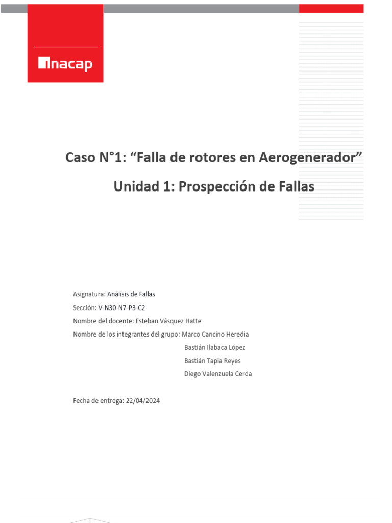 Caso n1 Aerogenerador | PDF | Rodamiento (Mecánico) | Fatiga (material)