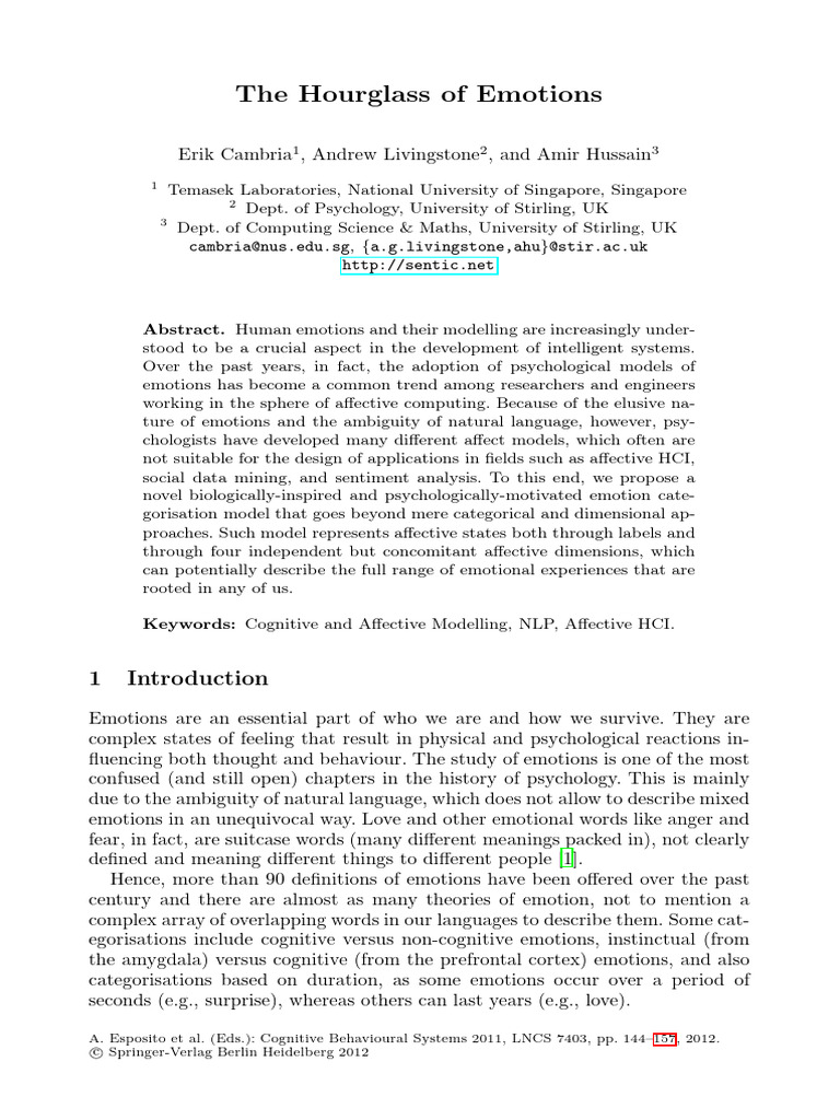 Hourglass of Emotions | PDF | Emotions | Psychology