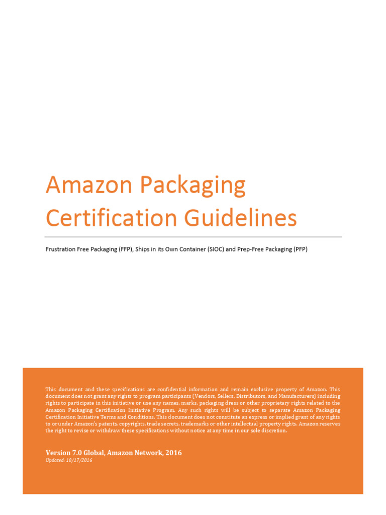 Amazon Packaging Certification Guidelines 1 | PDF | Packaging And Labeling | Dangerous Goods