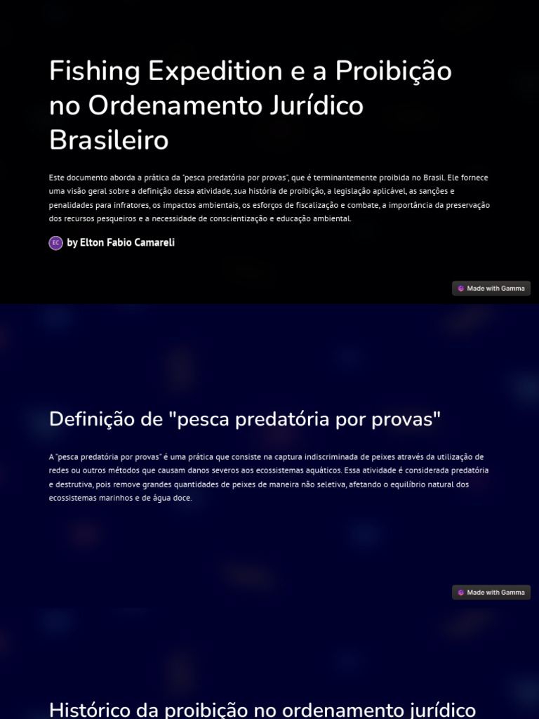 Proibição da Pesca Predatória no Brasil | PDF | Pesca predatória ...