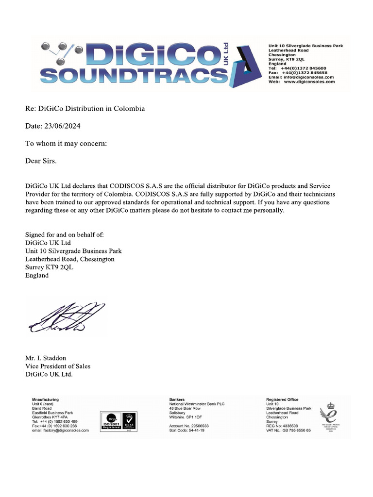 Codiscos - Distribution Certificate | PDF