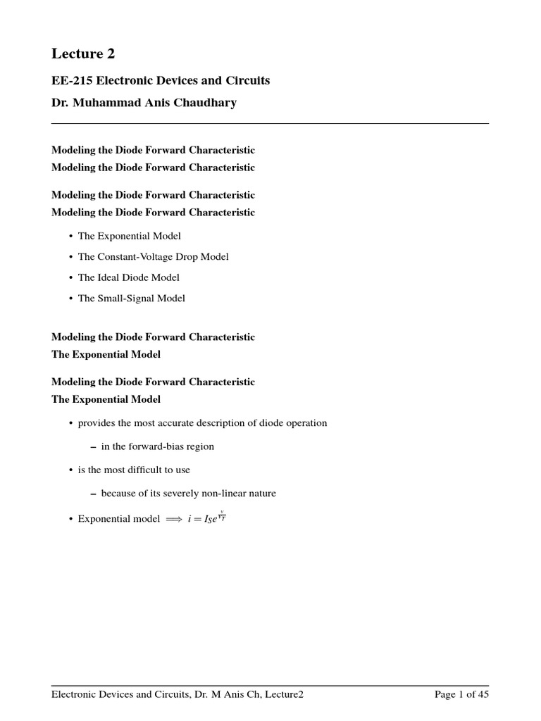 lecture2_article_Beamer | PDF | Diode | Electrical Network