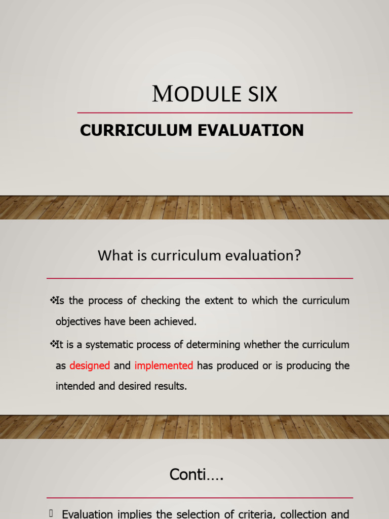 Module Six | PDF | Educational Assessment | Evaluation