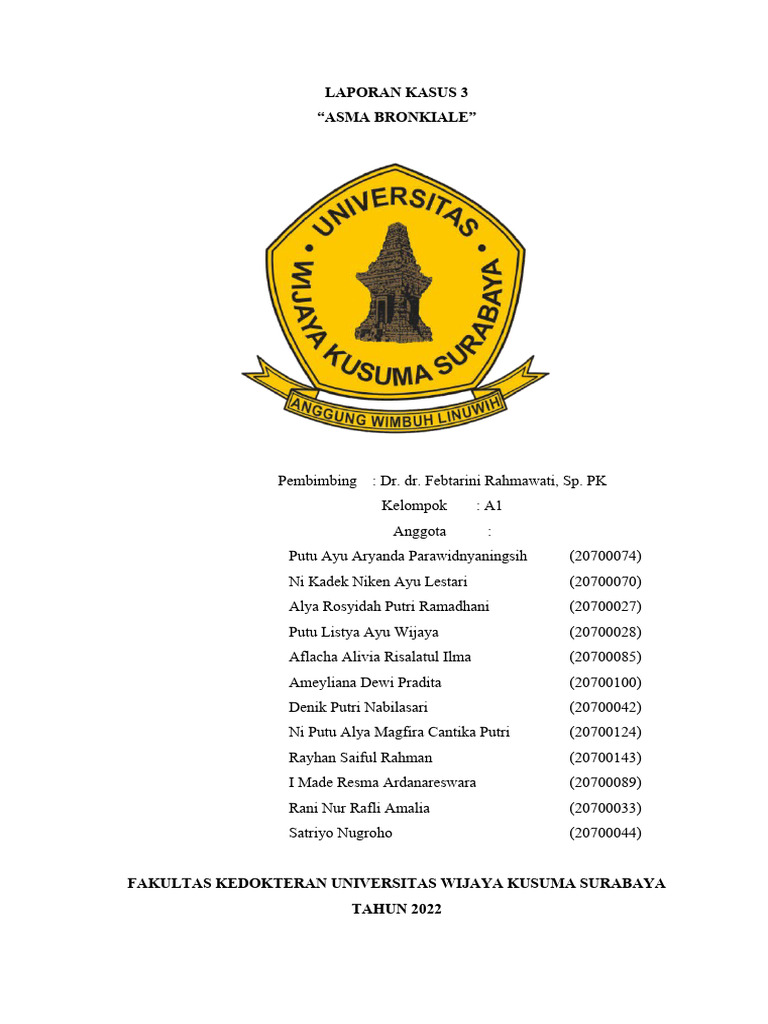 A1 - Laporan Tutorial Case 3 (Asthma) | PDF
