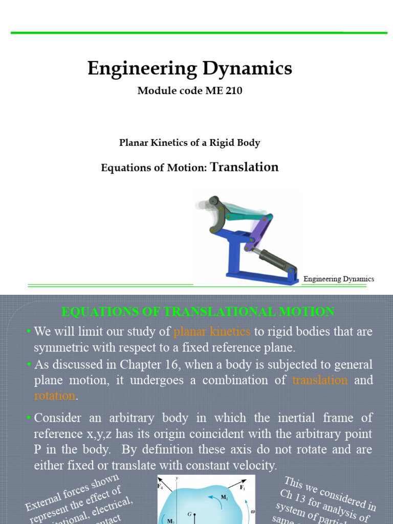 Equations of Rigid Body Translation | PDF | Geometry | Mechanics