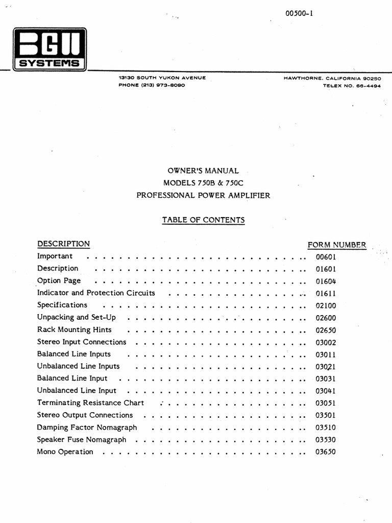 BGW 750b 750c SCH | PDF