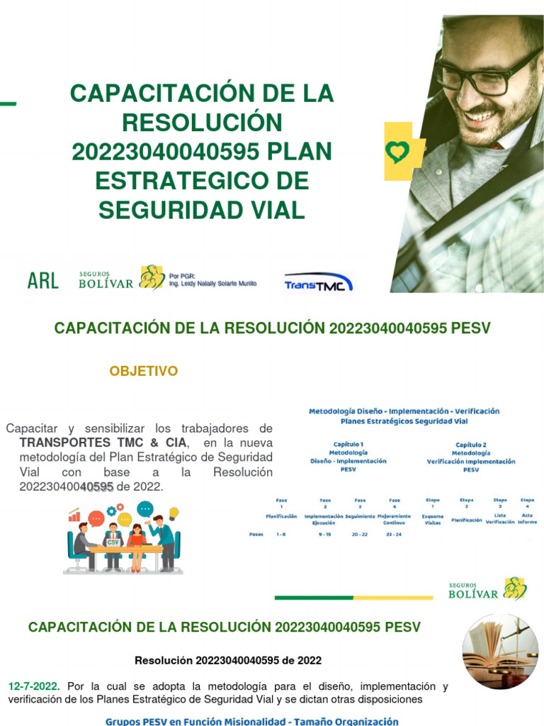 2) Capacitación Pesv Resolucion 40595 | PDF | Accidente de tráfico ...