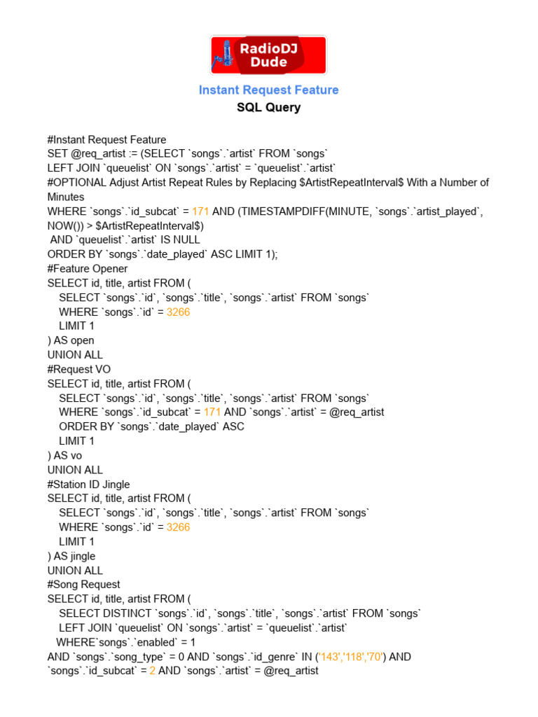 SQL-Instant Request Feature | PDF