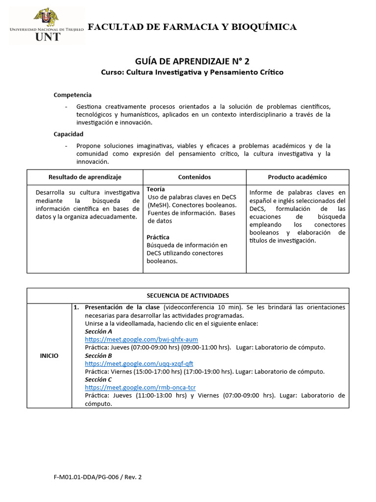2 - Guía de Aprendizaje 2 CIPC-2022-II | PDF | Farmacia | Cognición