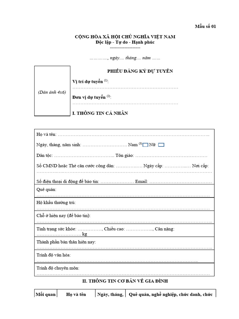 Mau Td So 01 Phieu Dang Ky Du Tuyen Nd115 Pdf