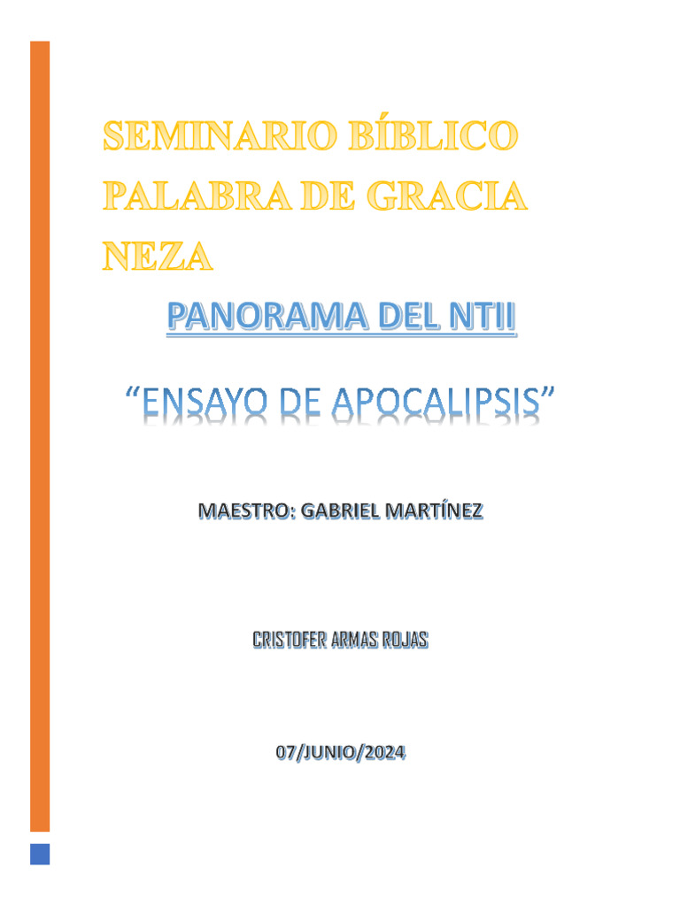 Ensayo de Apocalipsis Cris | PDF | Libro de revelación | Cristo (título)