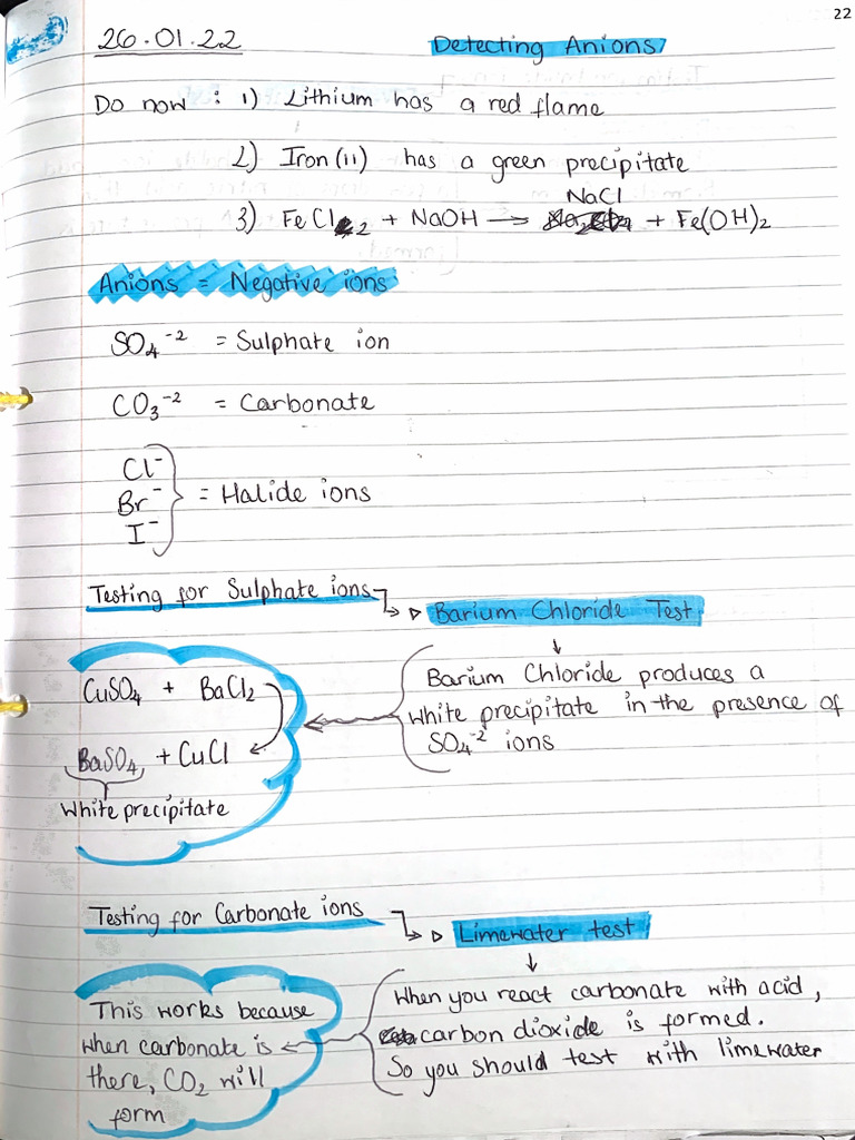 Ku Chem Detecting Anions | PDF