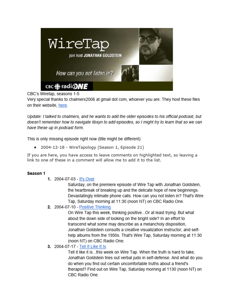 Wiretap Guide | PDF