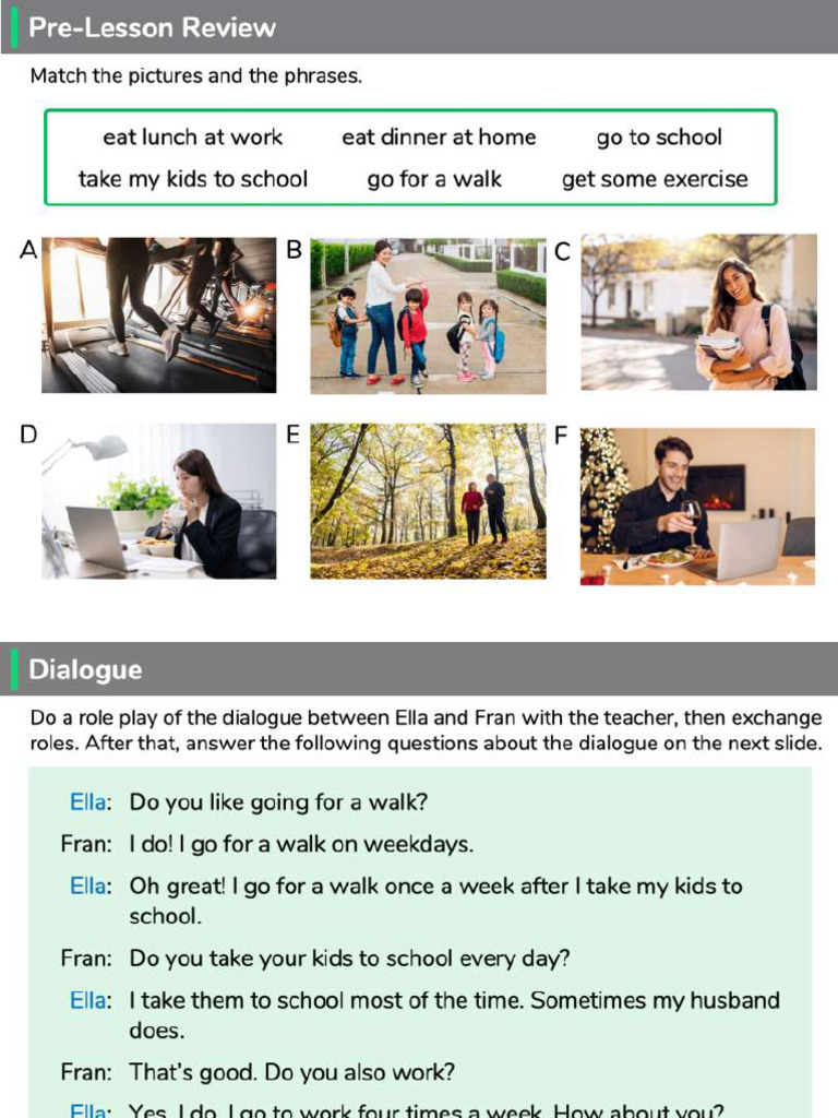 Daily English Lesson 5 Weekday Routine | PDF