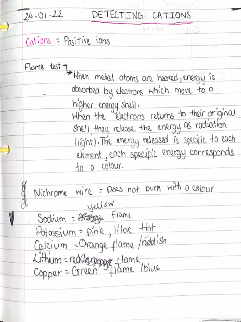 Ku Chem Detecting Cations | PDF