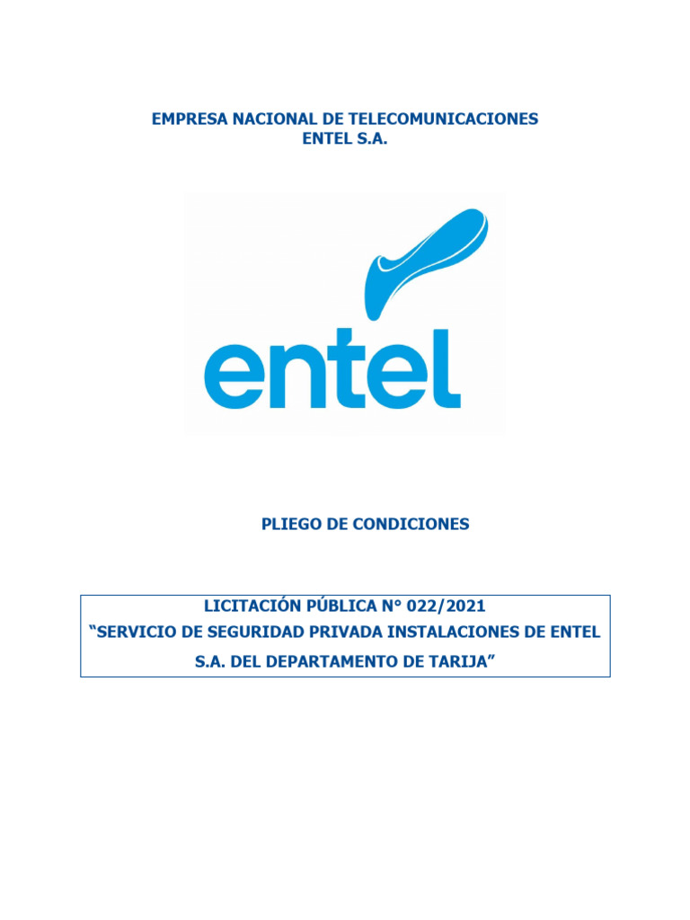 Pliego de Condiciones LP N 022-2021 | PDF | Business