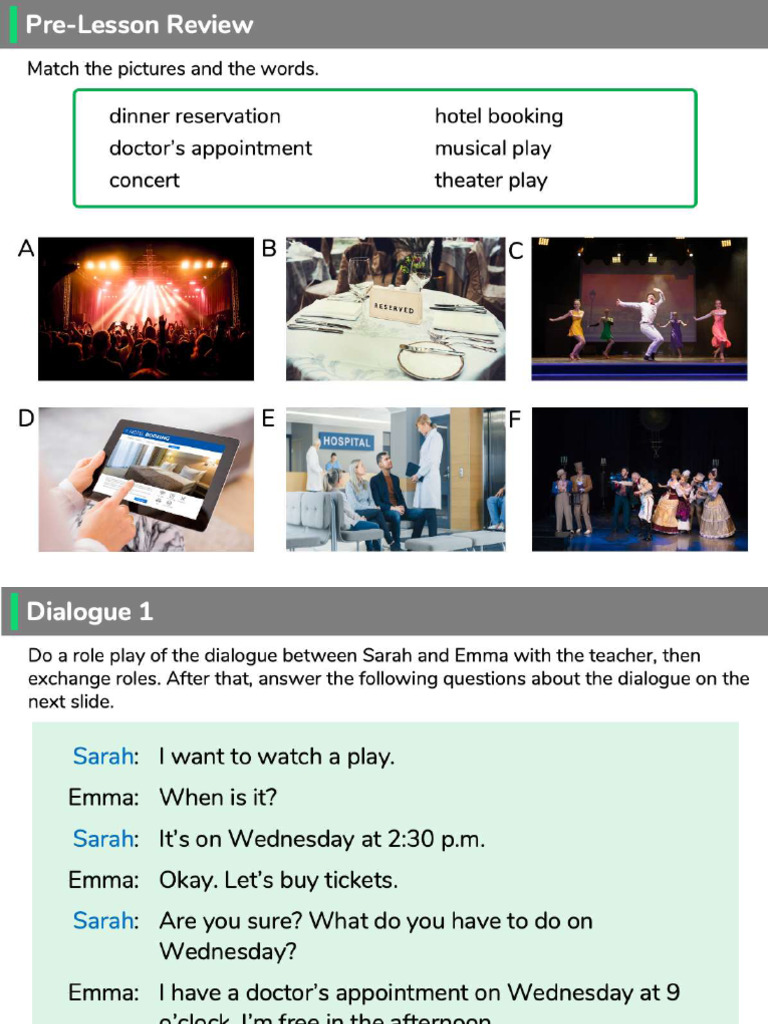 Daily English Lesson 7 Schedule | PDF