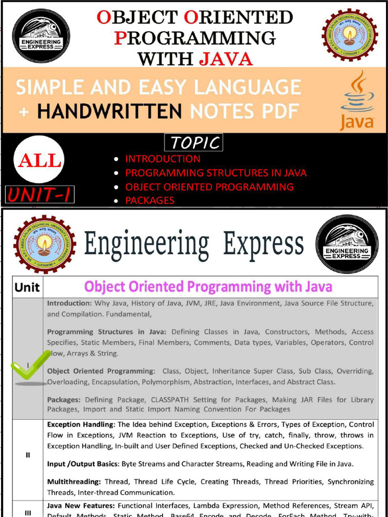 JAVA UNIT-1 Aktu | PDF