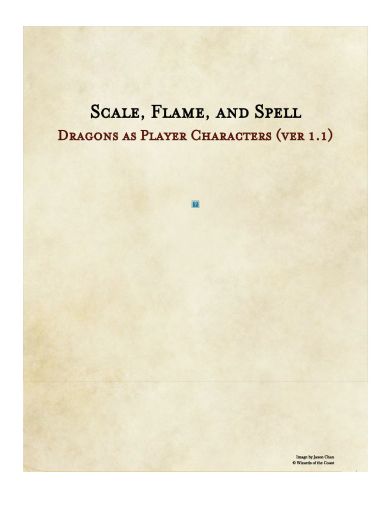 Scale, Flame, and Spell - Dragons As Player Characters - GM Binder | PDF