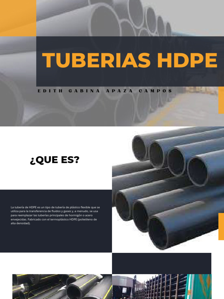 Tuberias Hdpe | PDF | Tubería (transporte de fluidos) | Sector secundario de la economía