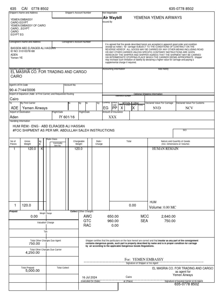 Air Waybill: NCV NVD | PDF | Common Carrier | Cargo