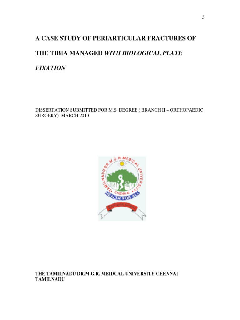 A Case Study of Periarticular Fractures of The Tibia Managed With ...